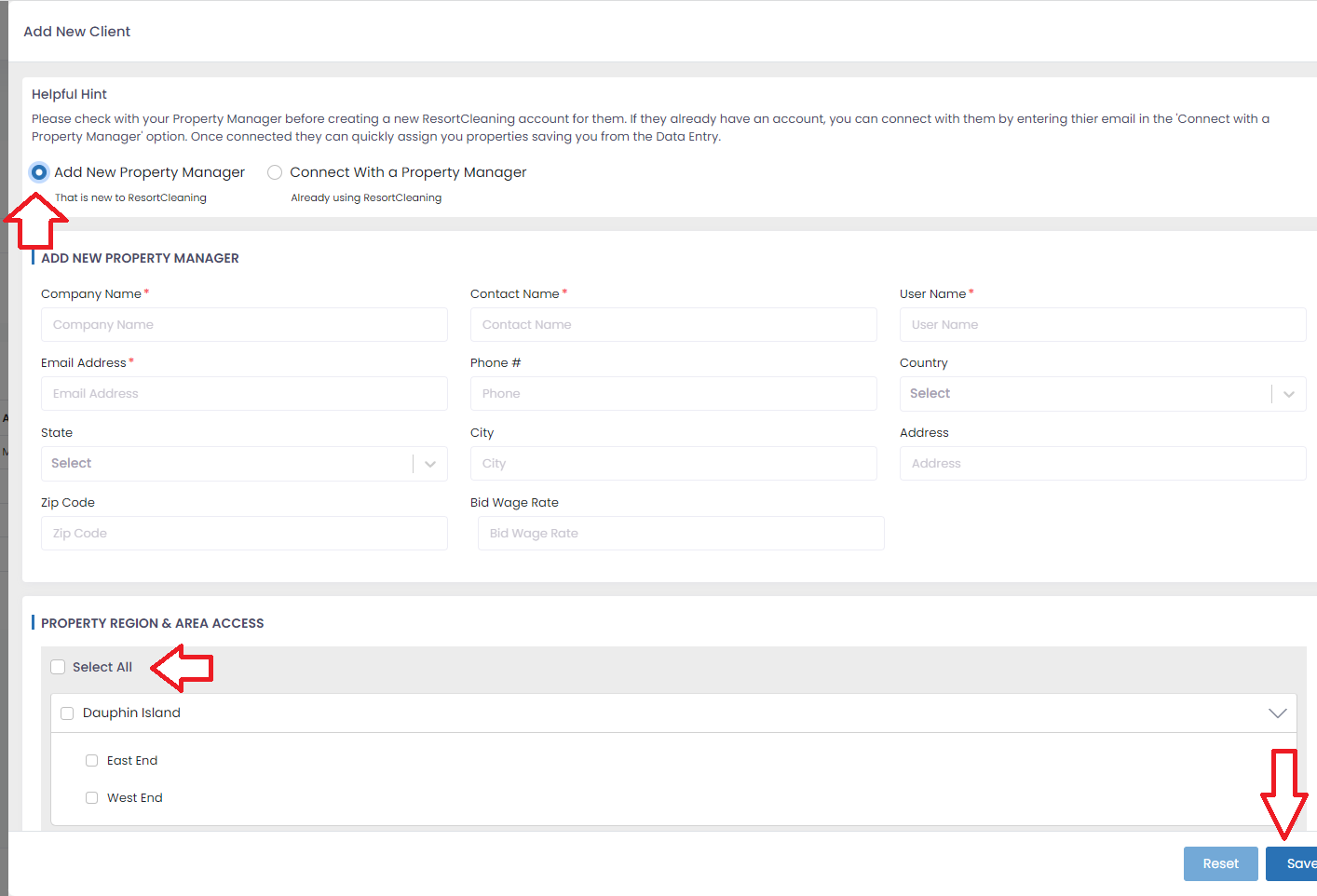 How do I Add a new Property Manager? – Resort Cleaning