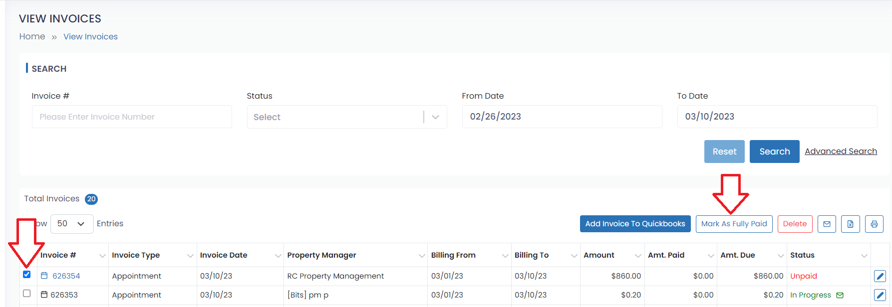 How do I mark an Invoice as Fully Paid? (Cleaning Company) – Resort ...
