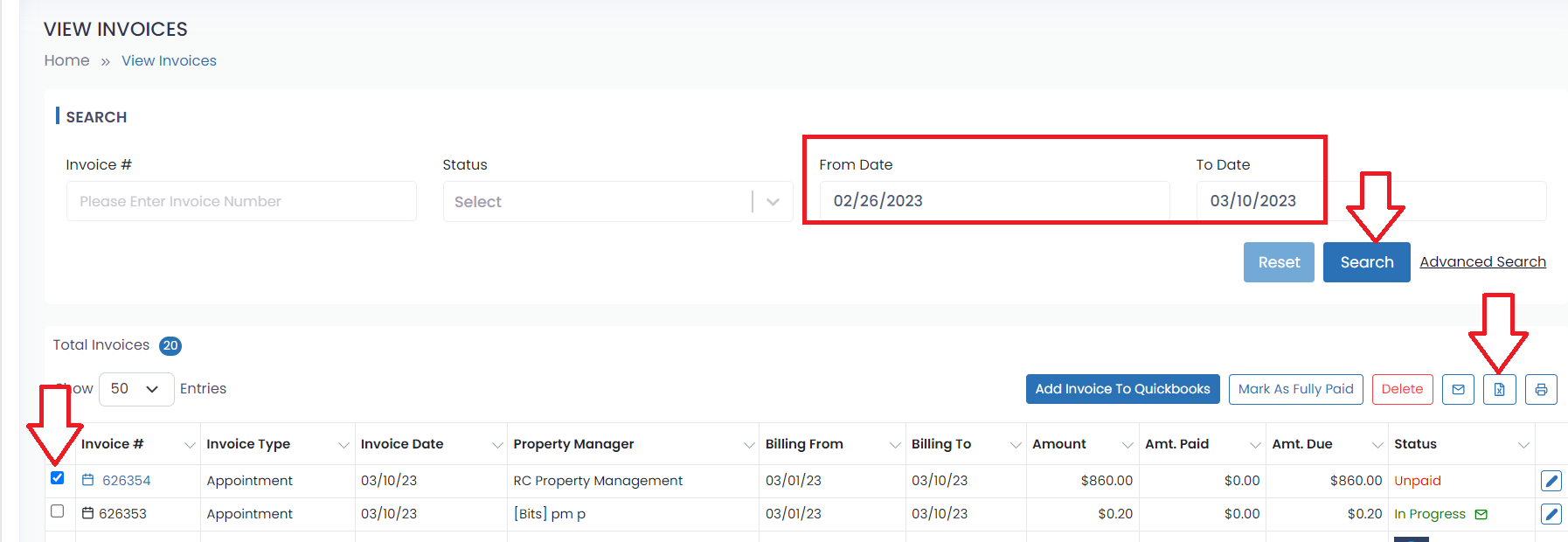 How do I export an Invoice to Excel? – Resort Cleaning