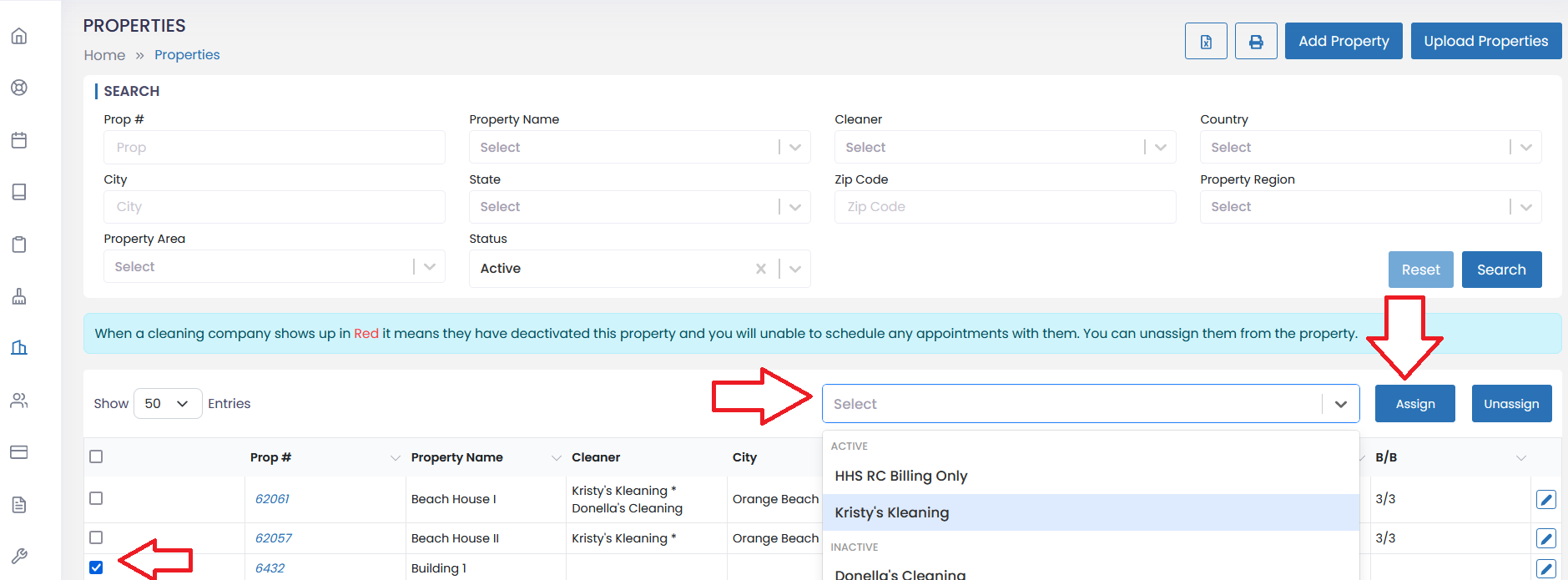 How do I Assign/Un-assign properties to my Cleaning Company? (for ...