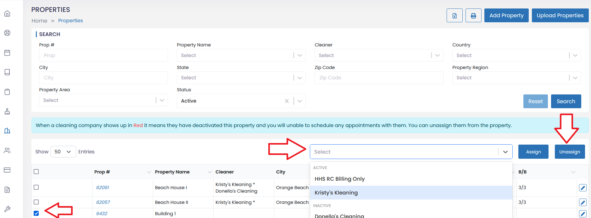 How do I Assign/Un-assign properties to my Cleaning Company? (for ...
