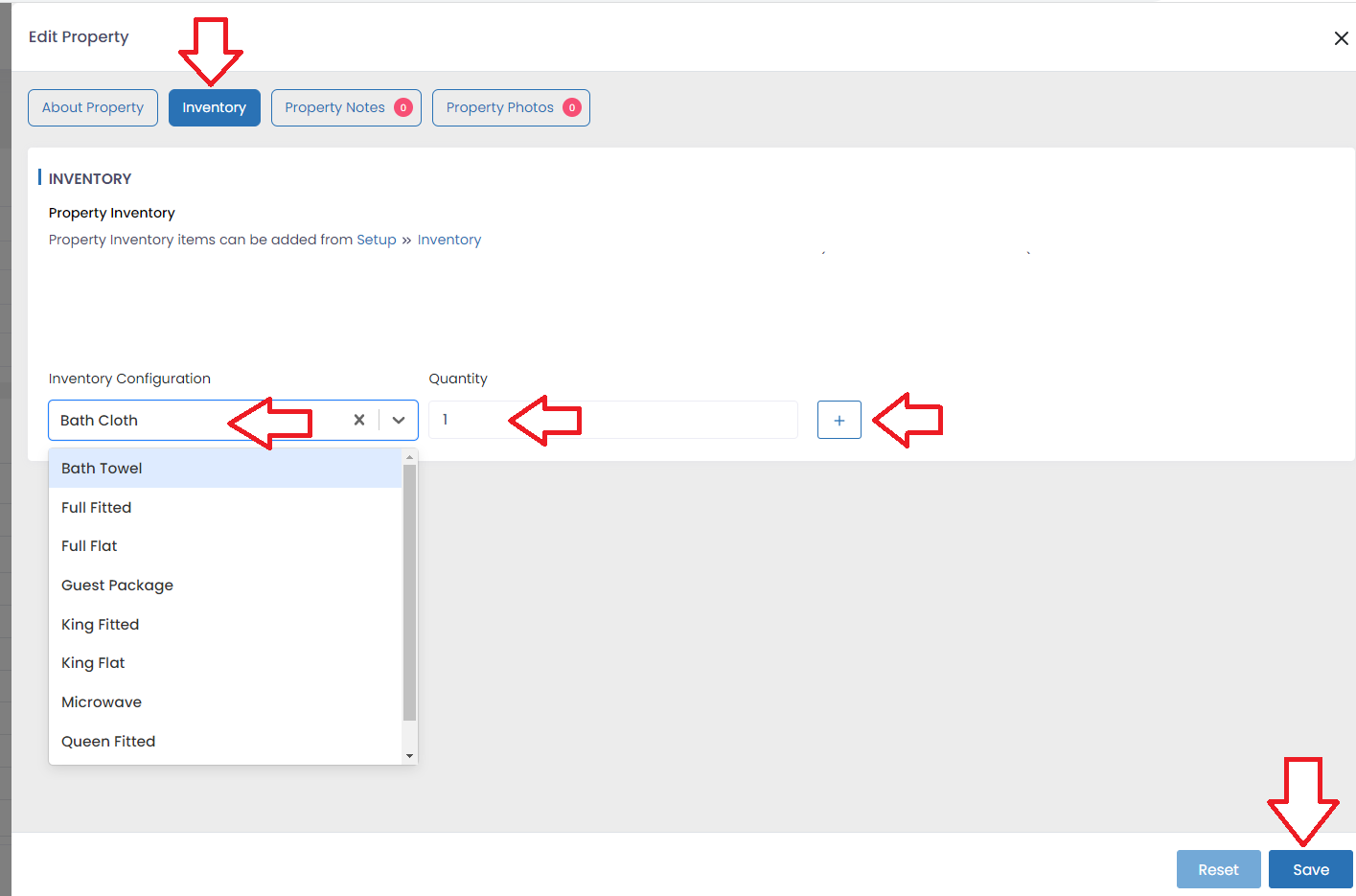 How do I add the Inventory (Laundry/Linen) to a property? (Cleaning ...