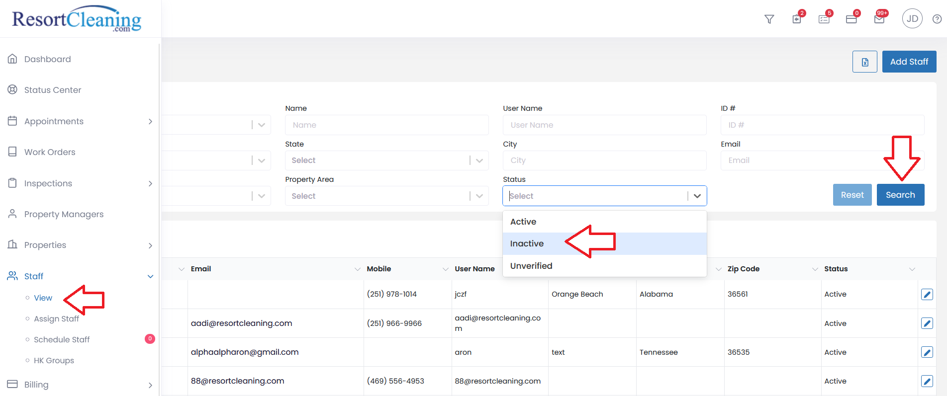 How do I activate an Inactive User? – Resort Cleaning