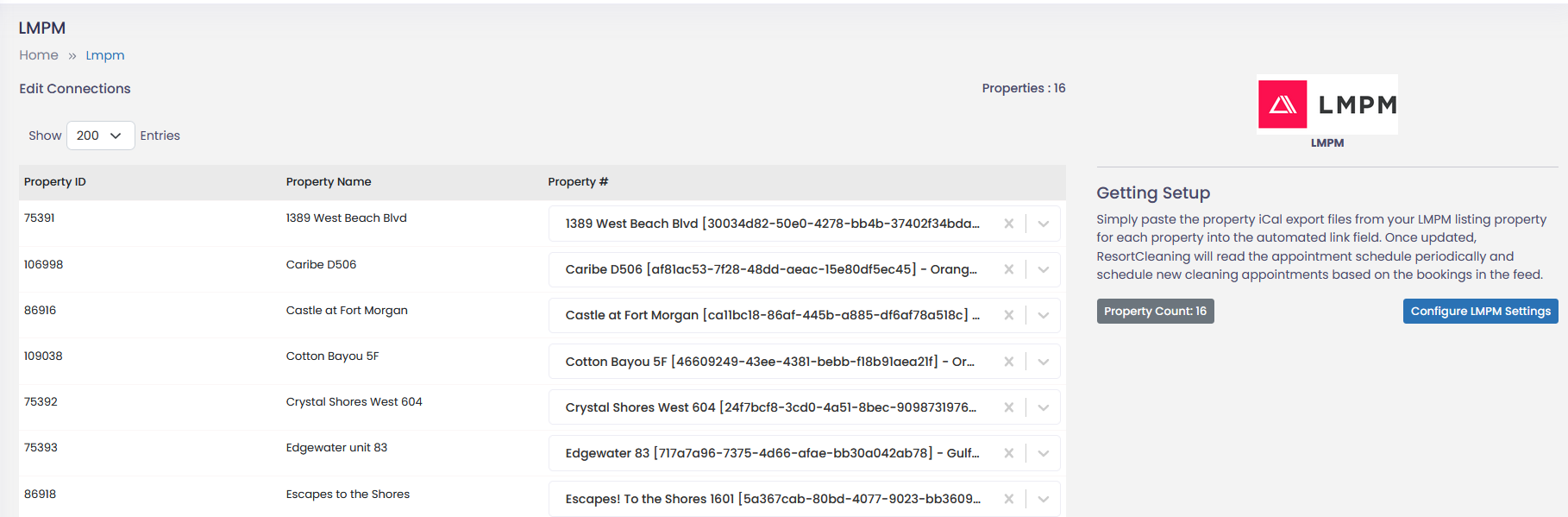 Connecting LMPM to ResortCleaning (for Property Managers) – Resort Cleaning