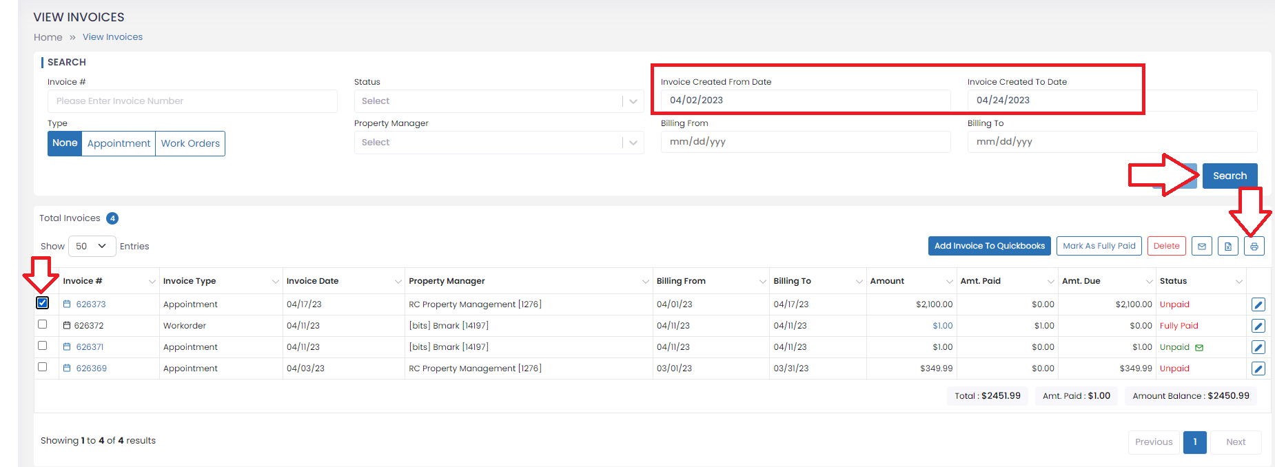 How do I print an Invoice? – Resort Cleaning