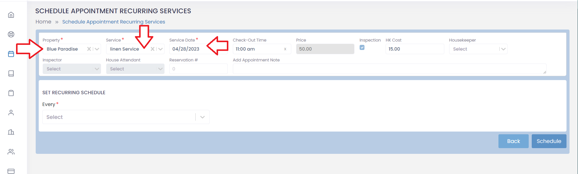 Recurring Appointments – Resort Cleaning