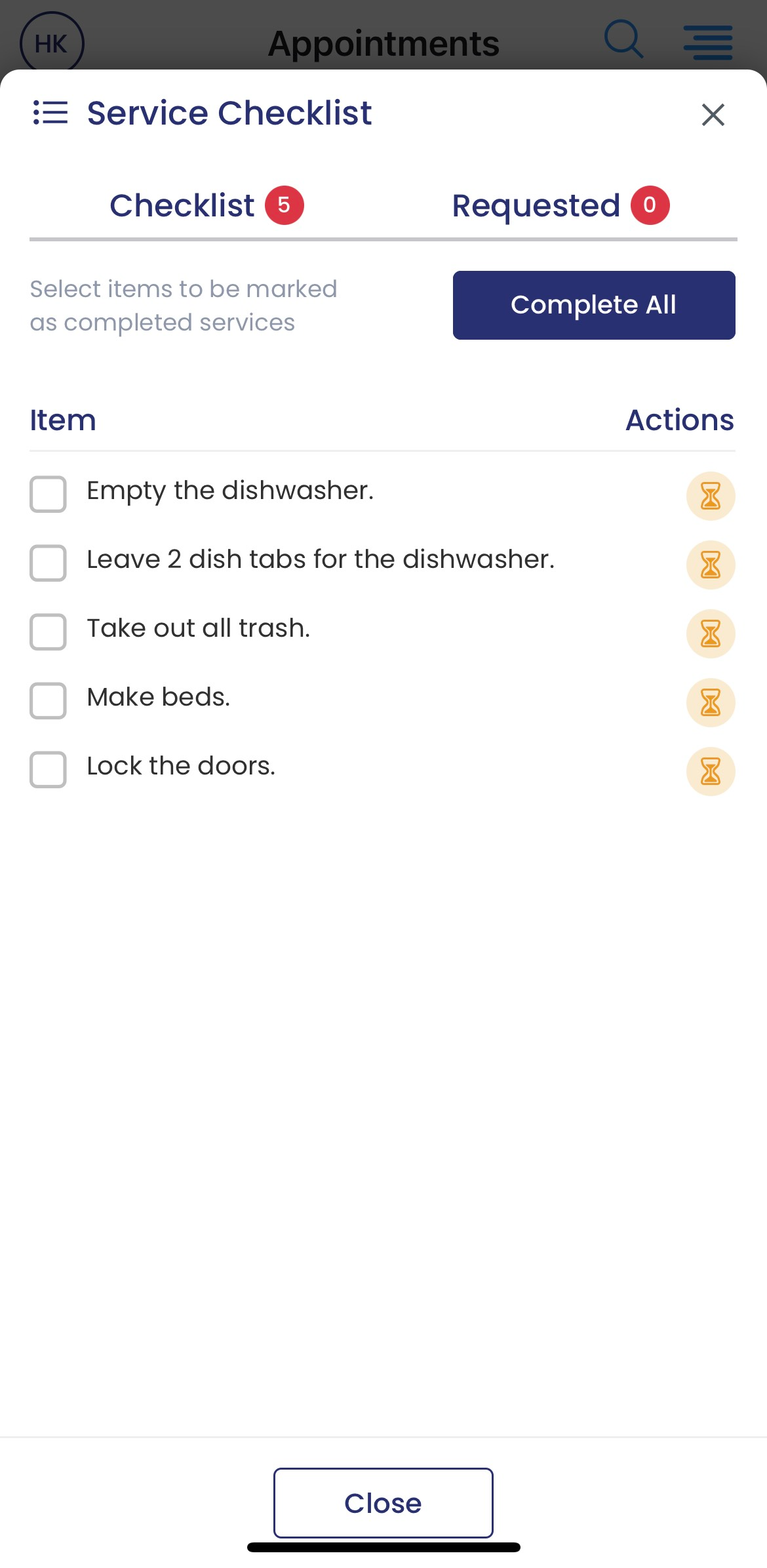 Add Service Checklists (for Property Managers) – Resort Cleaning