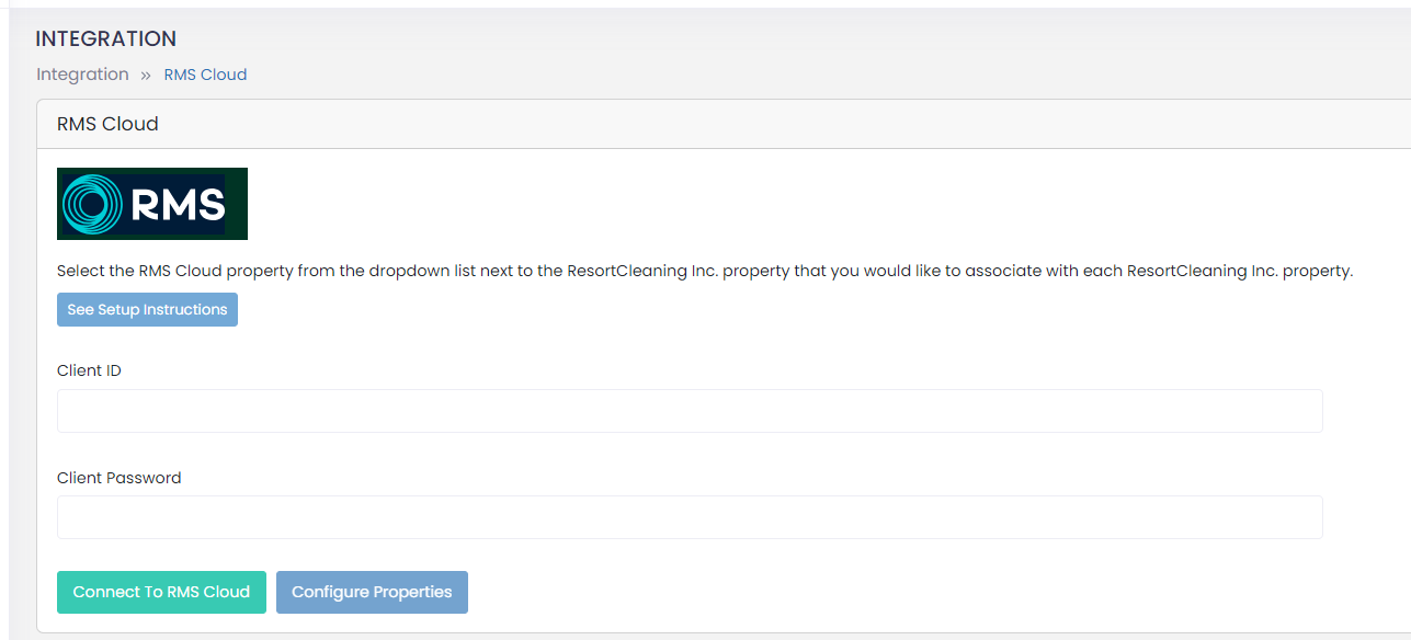 Connect RMS Cloud to ResortCleaning – Resort Cleaning