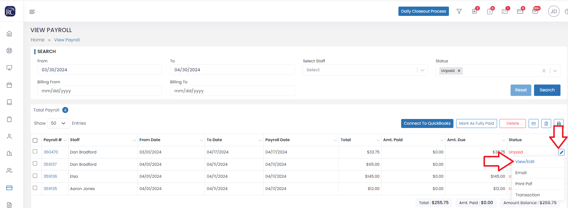 How do I Edit Payroll Report? – Resort Cleaning